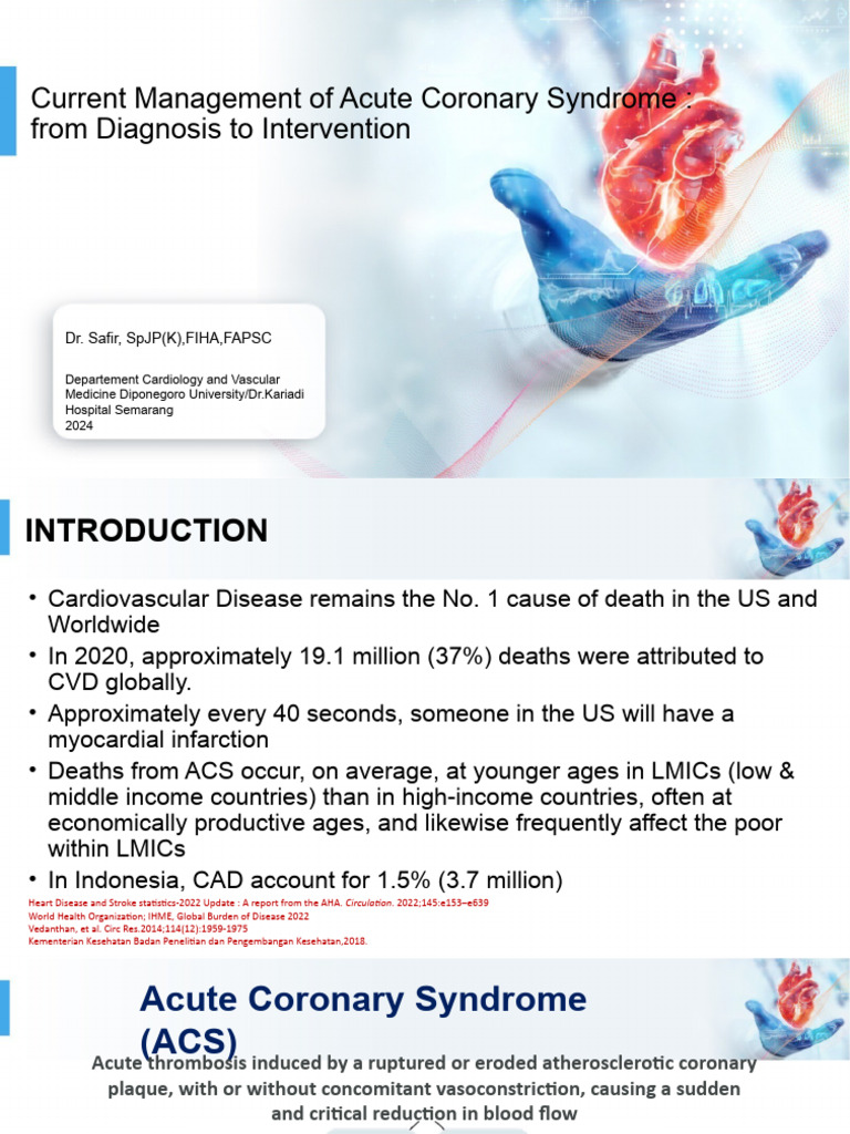 Current Management of ACS | PDF | Myocardial Infarction | Coronary ...