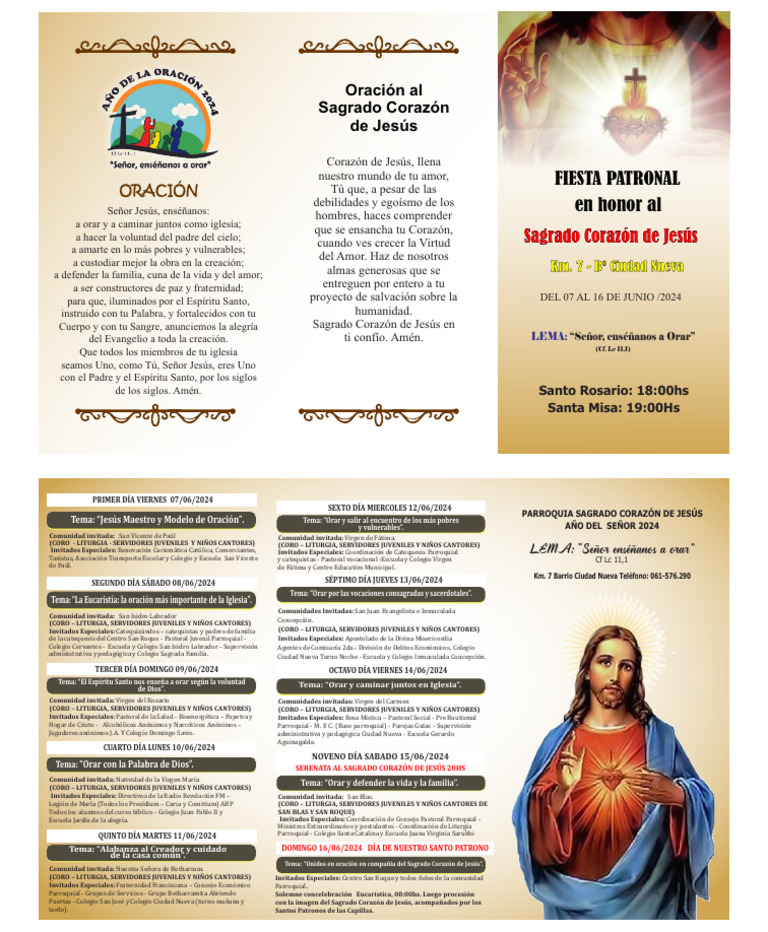 Triptic Sagrado Corazón 2024 | PDF | Oración | Jesús