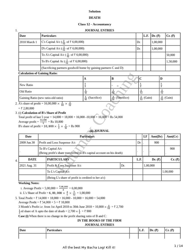 Only Death Solutions | PDF | Debits And Credits | Interest