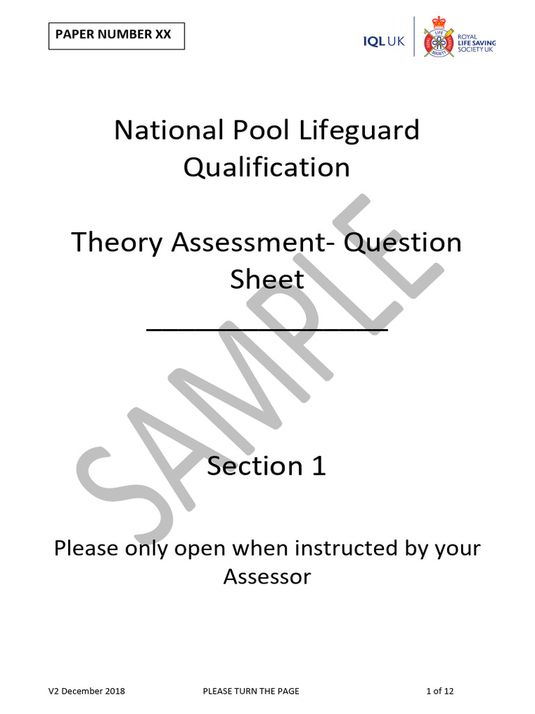 NPLQ Sample Multiple Choice Question Paper | PDF | Swimming ...