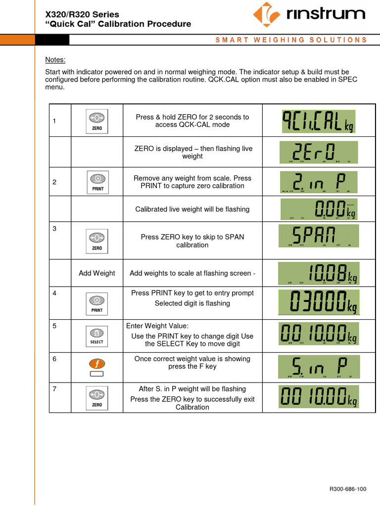 X320/R320 Series "Quick Cal" Calibration Procedure | PDF