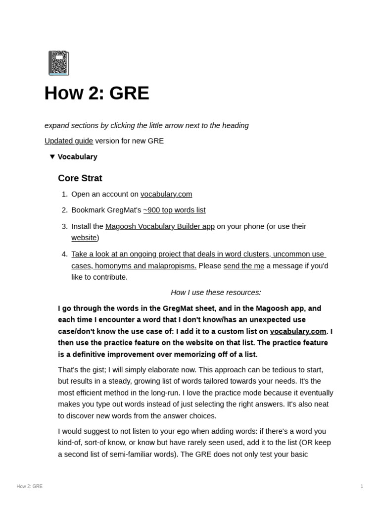 How 2 GRE | PDF | Graduate Record Examinations | Vocabulary