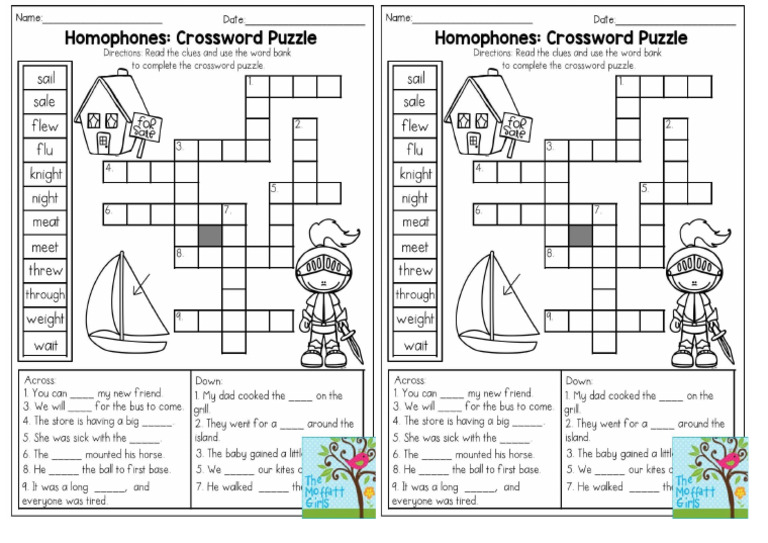 Homophones Crossword Puzzle | PDF