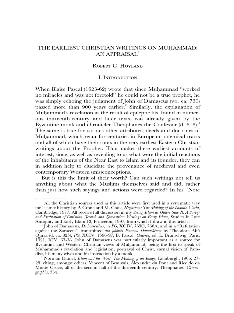 Early Christian Views on Muhammad | PDF | Arabs | Muhammad