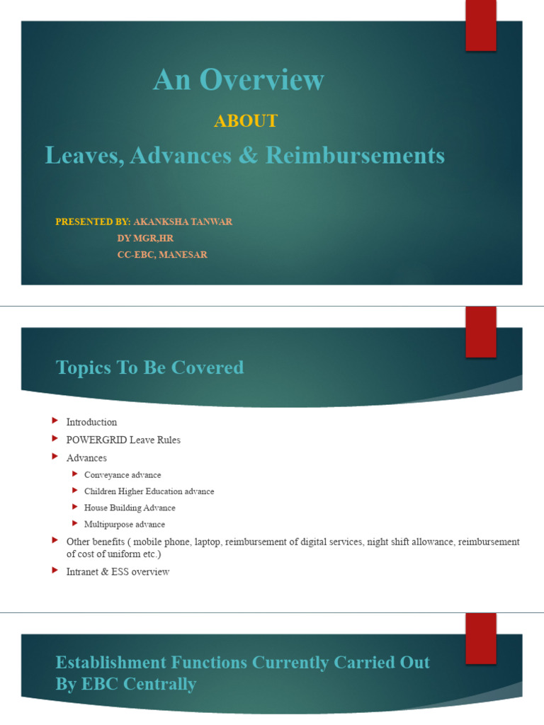 Final PPT Leave & Advances Rev | PDF | Parental Leave | Loans