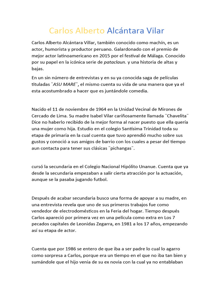 Carlos Alberto Alcántara Vilar | PDF