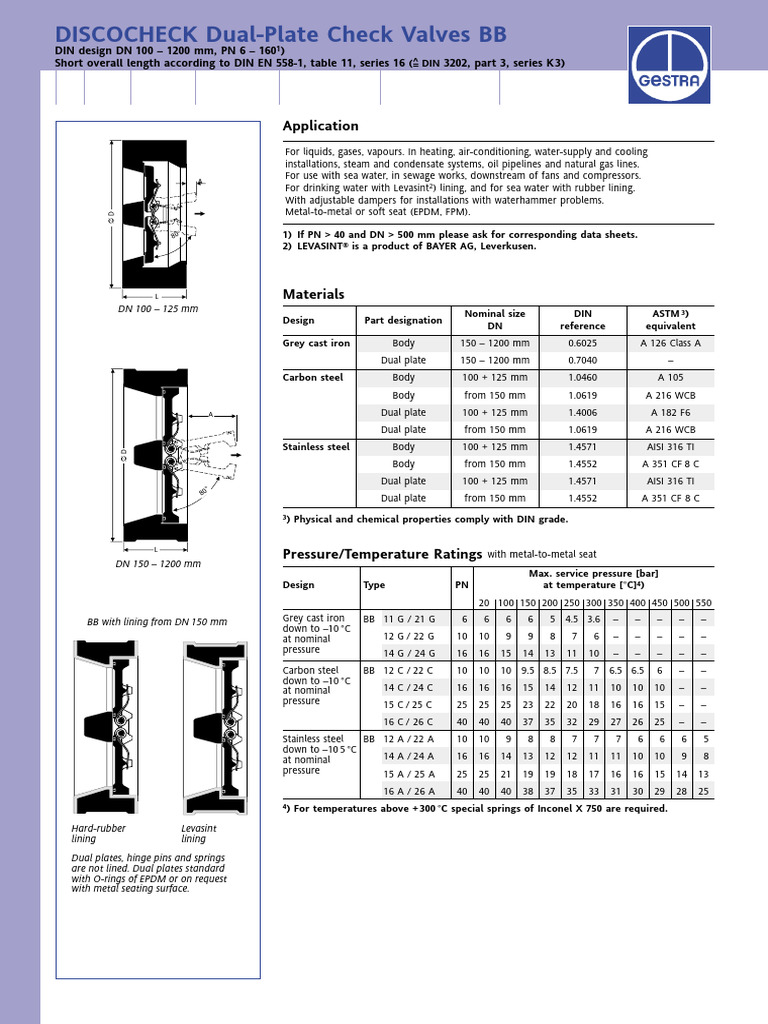 Dual Plate Check Valve | PDF | Valve | Pressure