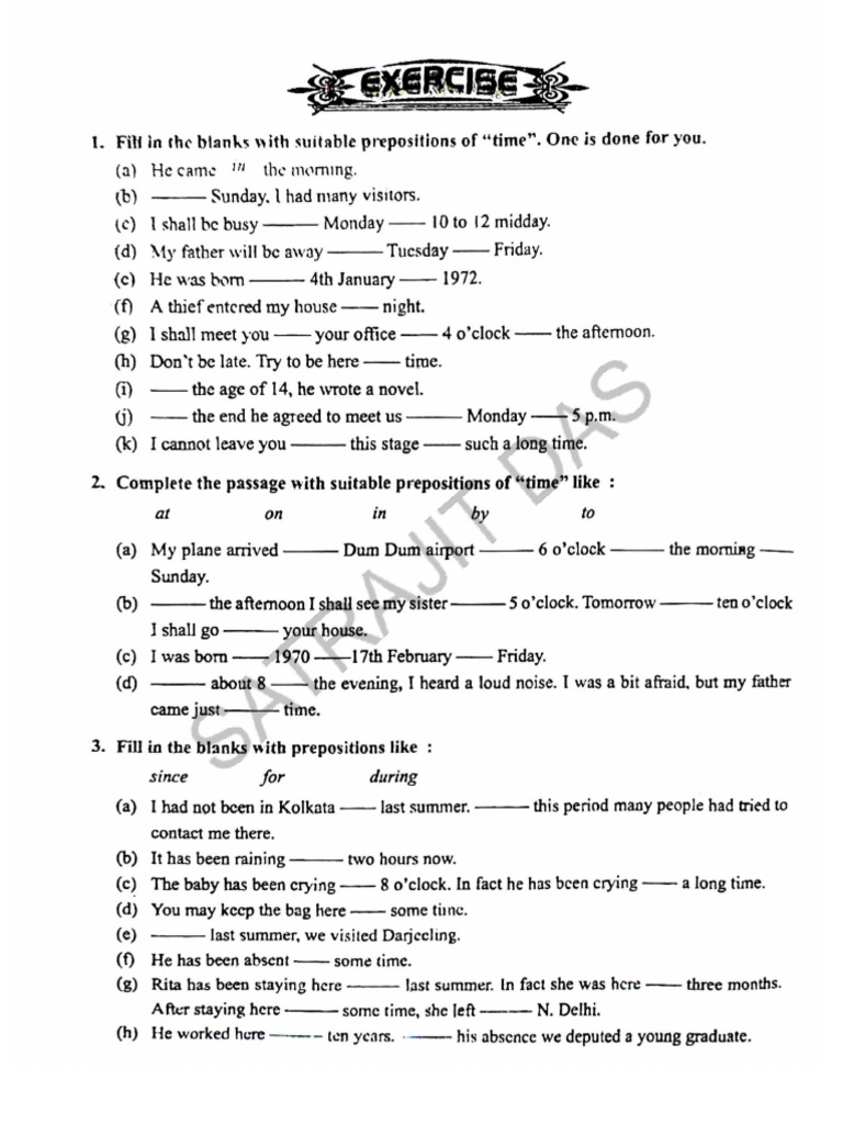 Prepositions and Conjunctions Practice Worksheet | PDF | Foreign ...