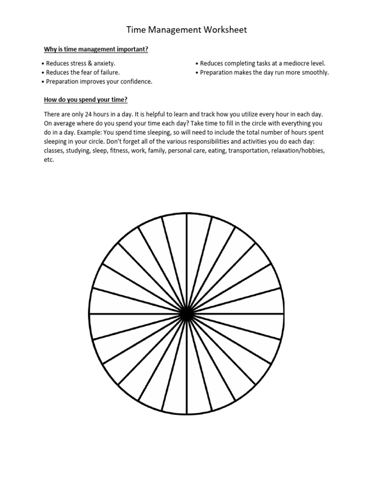 Time Management Worksheet Guide | PDF | Psychology
