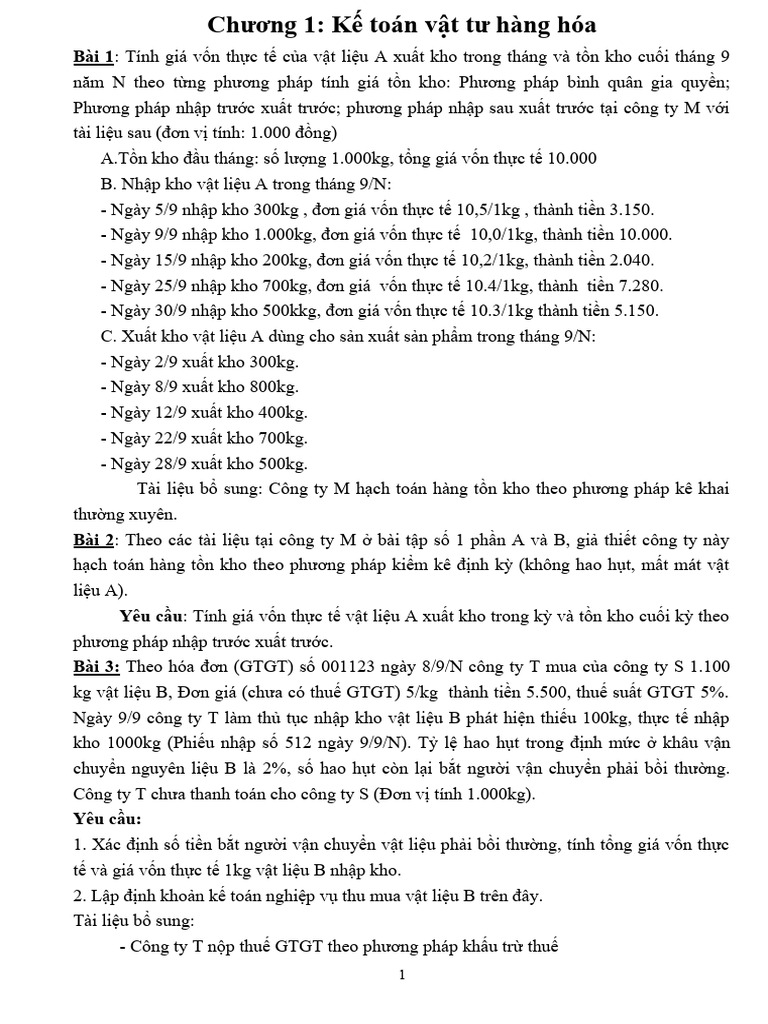 Tong Hop 4 Chuong Bai Tap KTDN1 | PDF