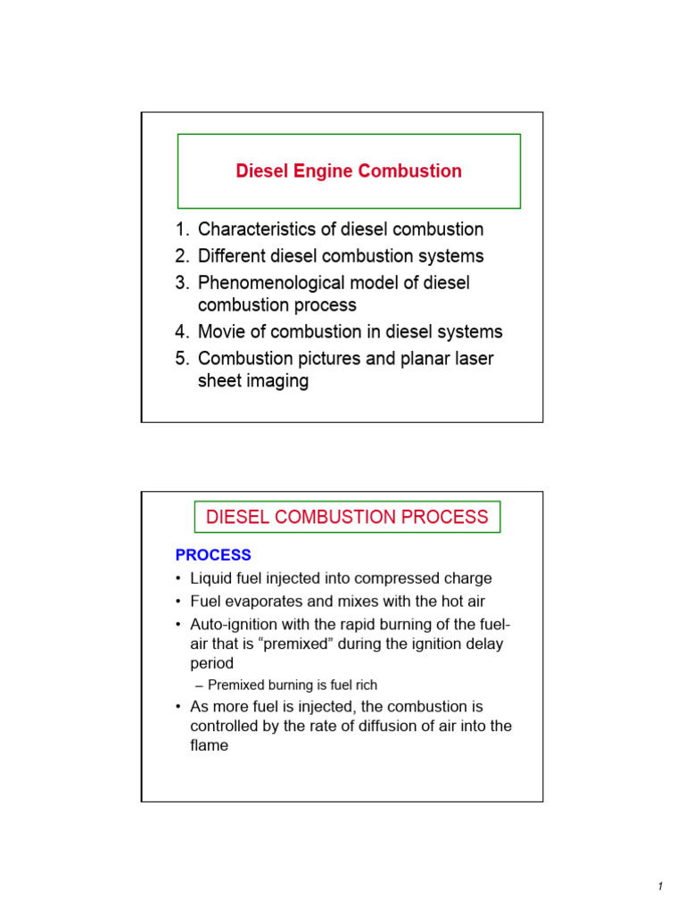 Diesel Engine Characteristics | PDF | Diesel Engine | Combustion