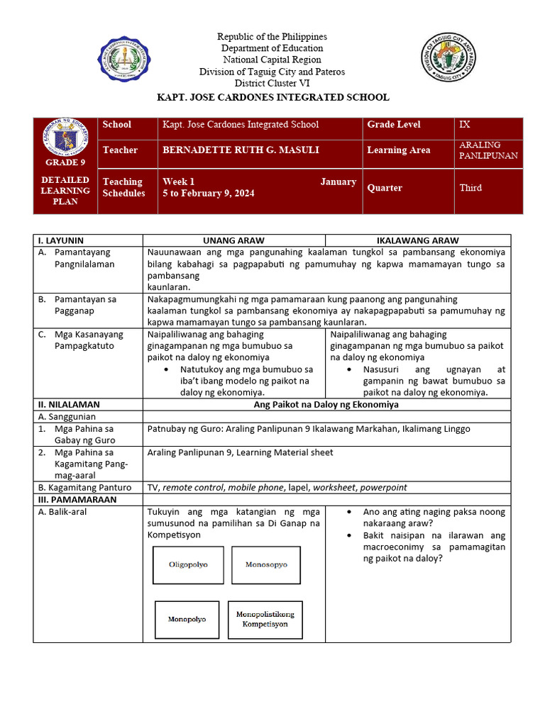 DLP AP Q3 W1 February 5 To 9 | PDF