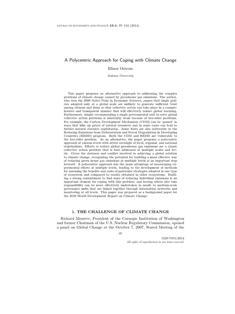 A Polycentric Approach For Cop | PDF | Climate Change | Climate Change ...