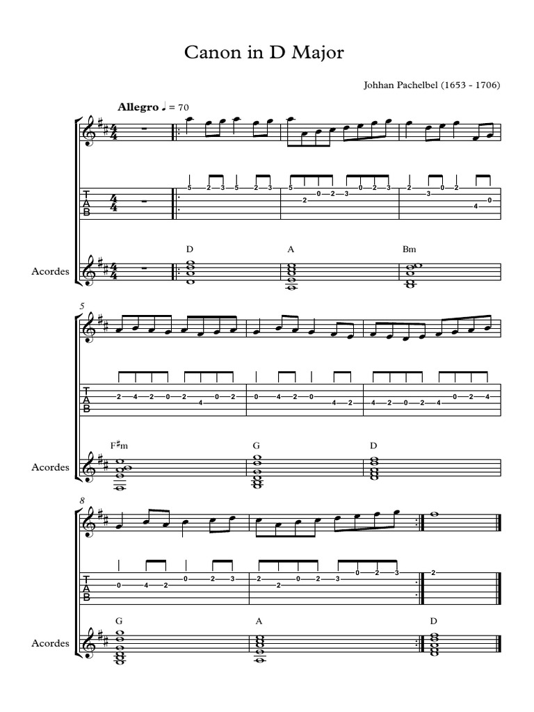 Canon in D Major | PDF
