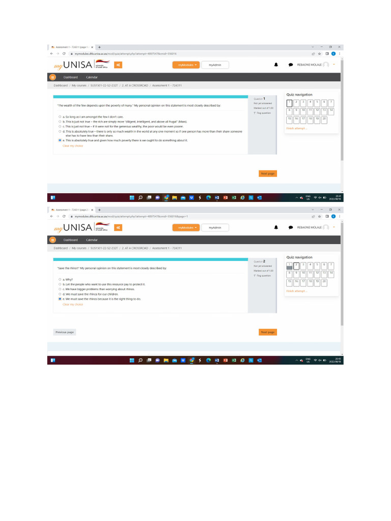 Sus1501 Assignment 1 | PDF