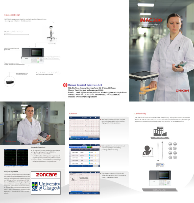 iMAC 300: Portable 3-Ch ECG Machine | PDF | Electrocardiography ...