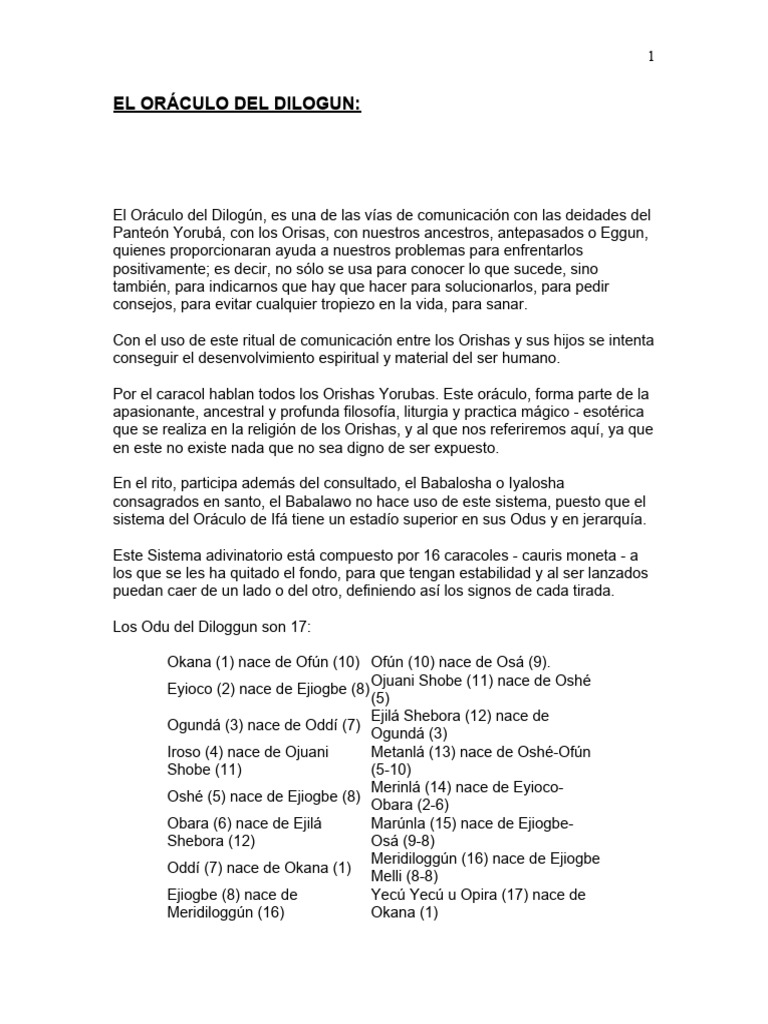 El Oráculo Del Dilogún | PDF | Religión étnica