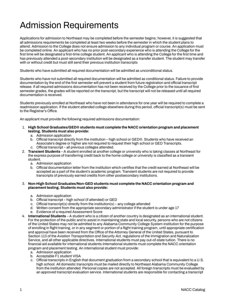 Admission Requirements | PDF | Test Of English As A Foreign Language ...