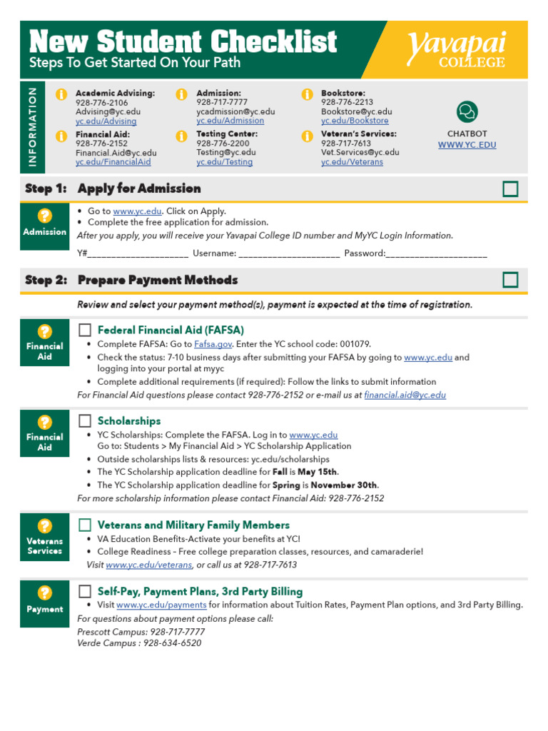 New Student Checklist | PDF | Career & Growth