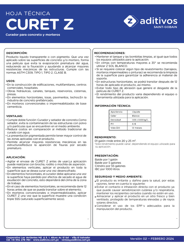 HT CURET Z | PDF | Hormigón | Mortero (Albañilería)