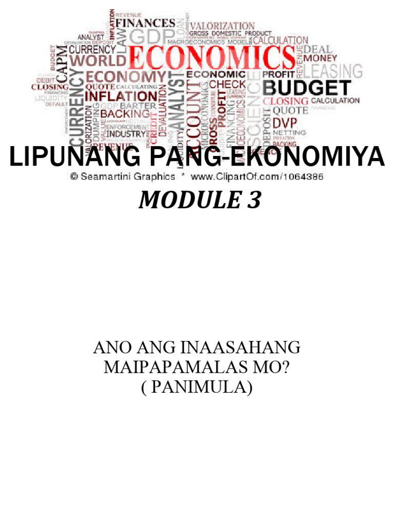 Esp 9 Modyul 3 - Lipunang Pang-Ekonomiya | PDF