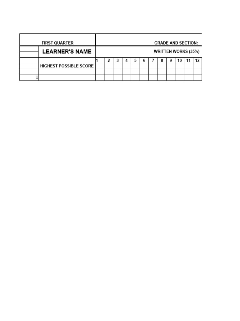Individual Record For Student (Grades) | PDF | Computers