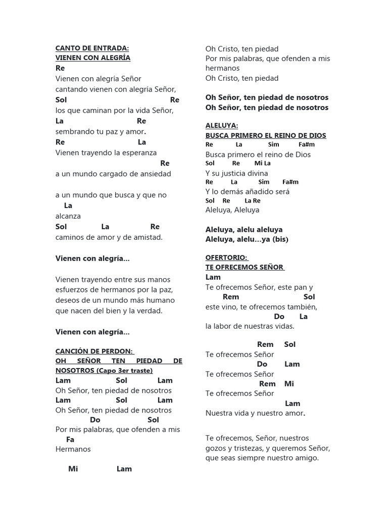 Cancionero de Misa | PDF | eucaristía
