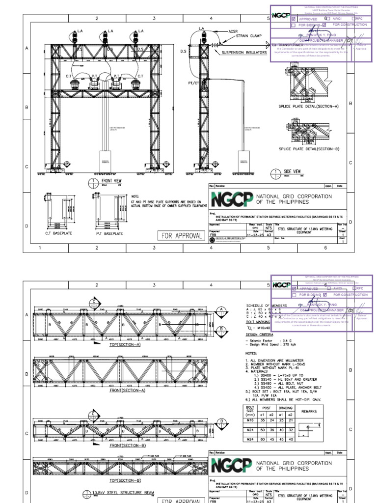 Design Drawings Cit Metering Foundations Batangas and Bay SS | PDF ...