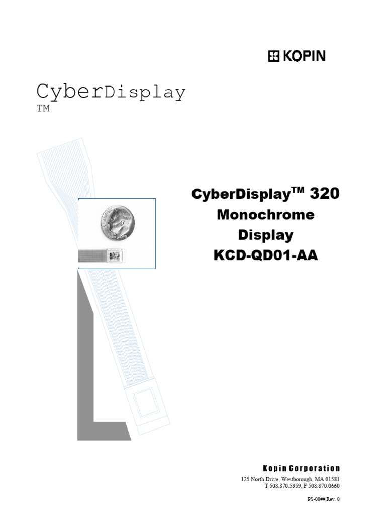 Kopin Cyber Display 320 M | PDF | Cmos | Display Resolution