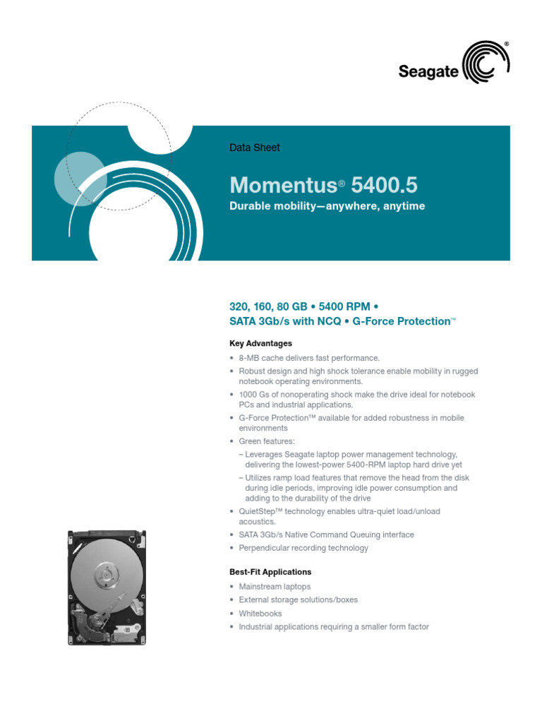 Seaget Ds Momentus 5400 5 | PDF | Hard Disk Drive | Laptop