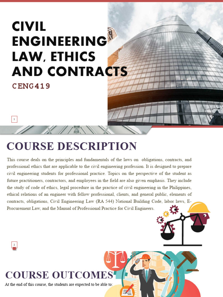 Civil Engineering Law and Ethics Course | PDF | Engineer | Engineering