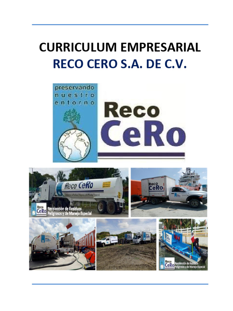 Curriculum Express RECO CERO S.A DE C.V. | PDF | Residuos sólidos urbanos | Residuos