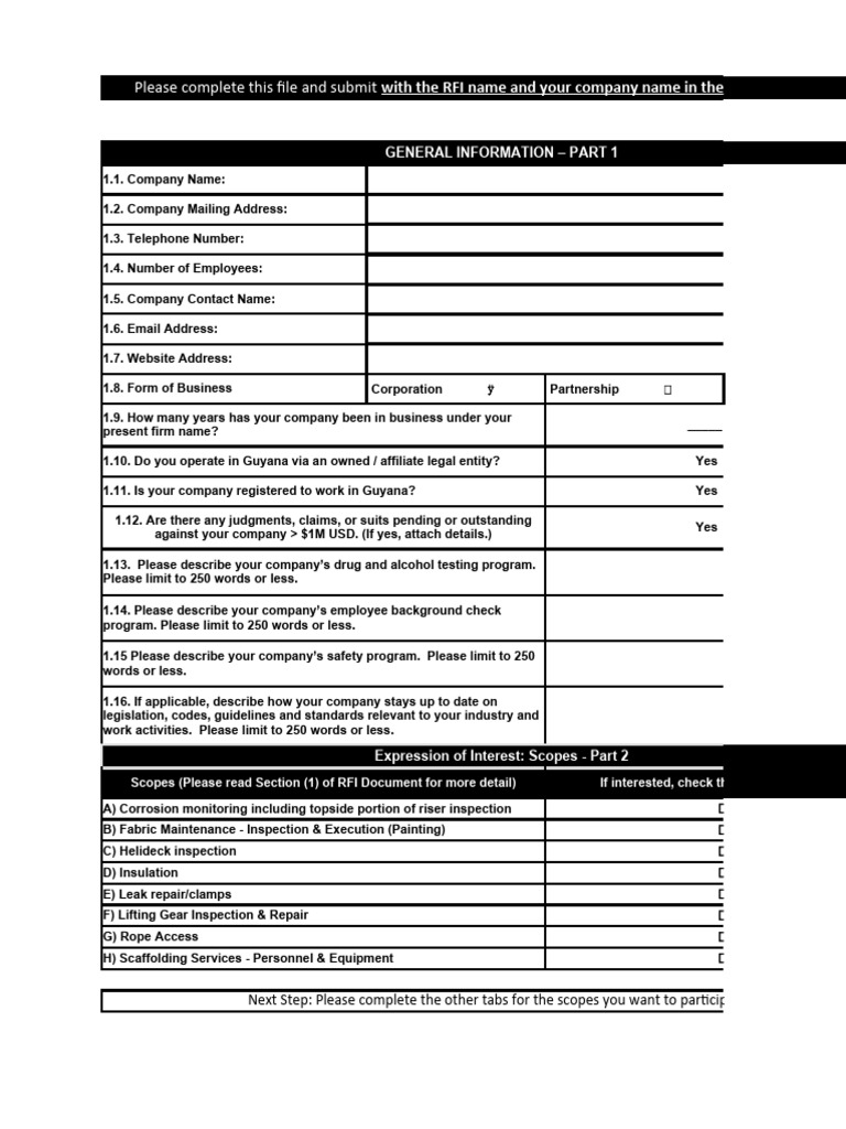 Corrosion Monitoring RFI Questionnaire | PDF | Scaffolding | Leak