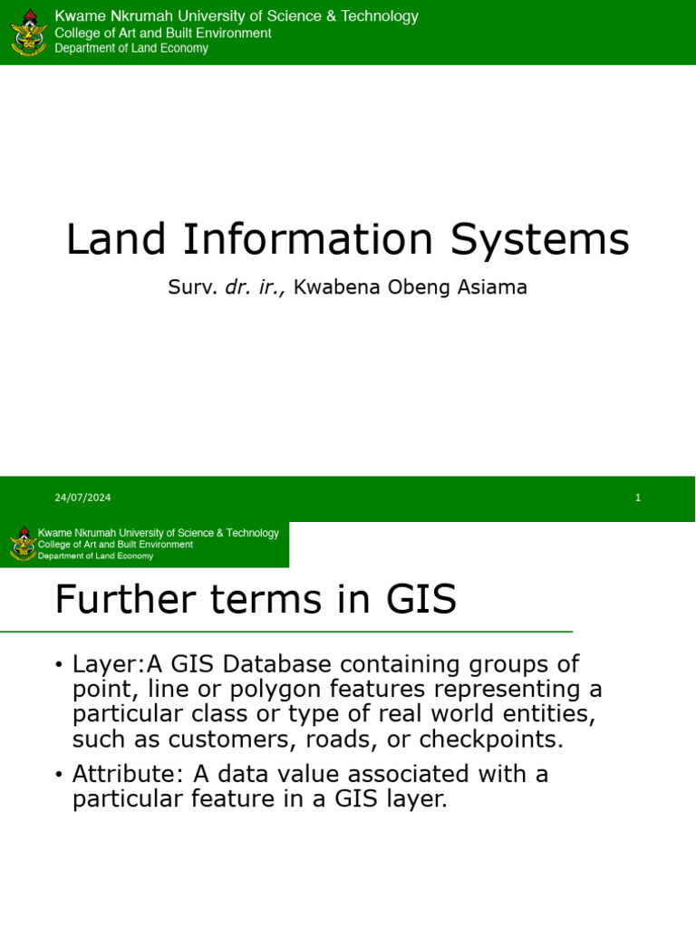 Lecture 6 - Land Information Systems | PDF | Geographic Information System | Real Estate Appraisal