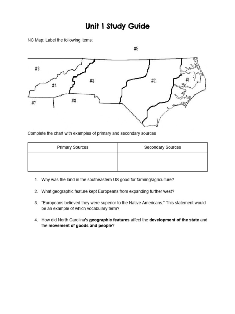 (Template) Unit 1 Study Guide | PDF