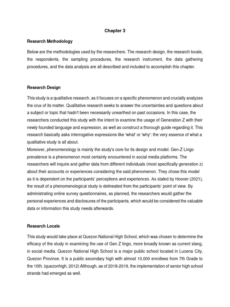 Chapter 3 - Arban, Guevarra, Miranda, Baera | PDF | Survey Methodology | Questionnaire