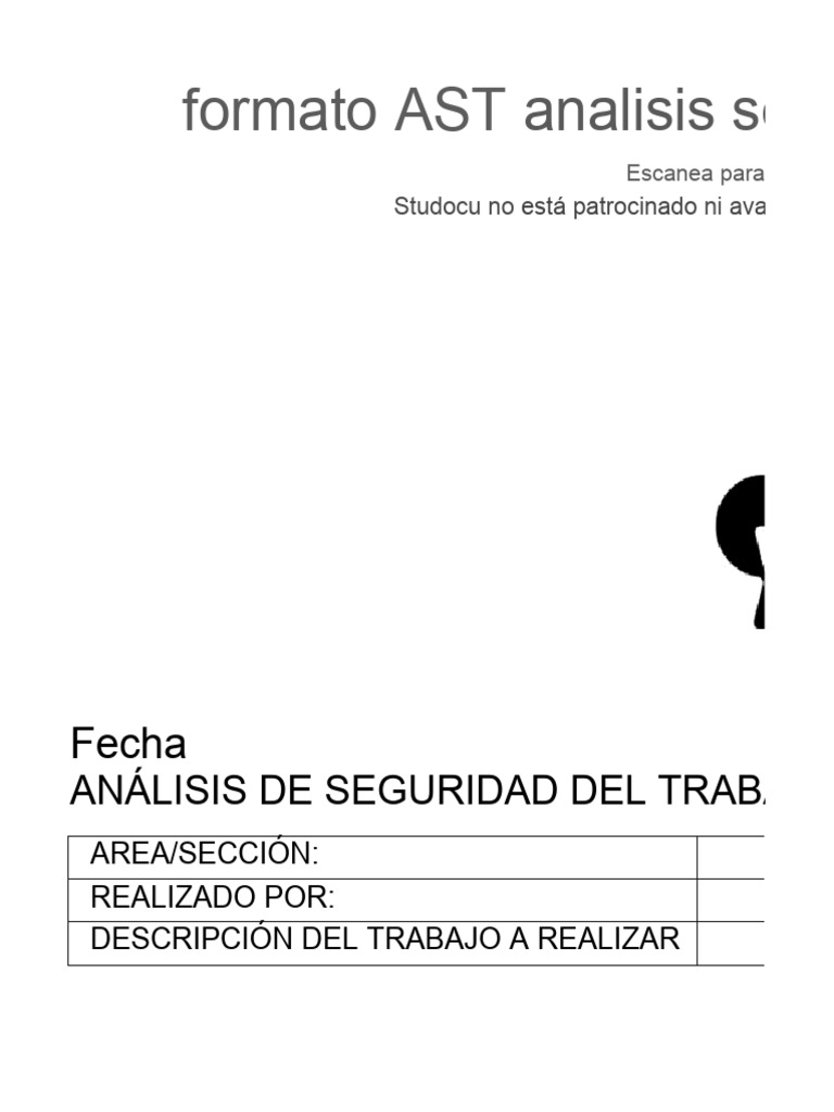 Formato Ast Analisis Seguro de Trabajo | PDF | Agua | Calor