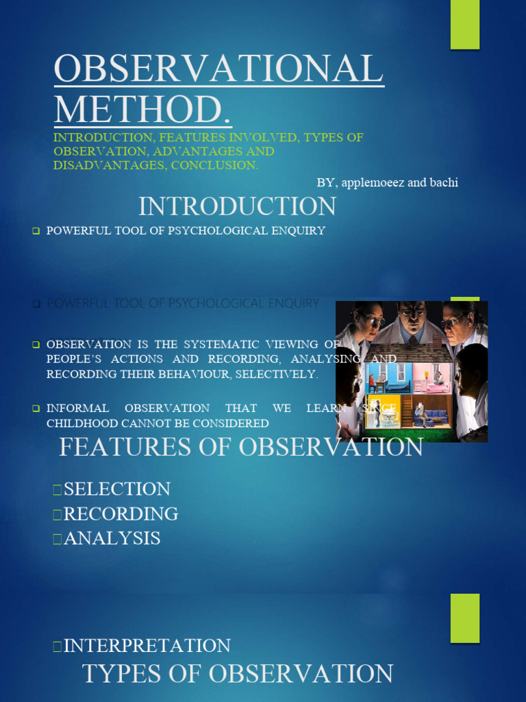 Observational Method by Apple | PDF | Behavior | Observation