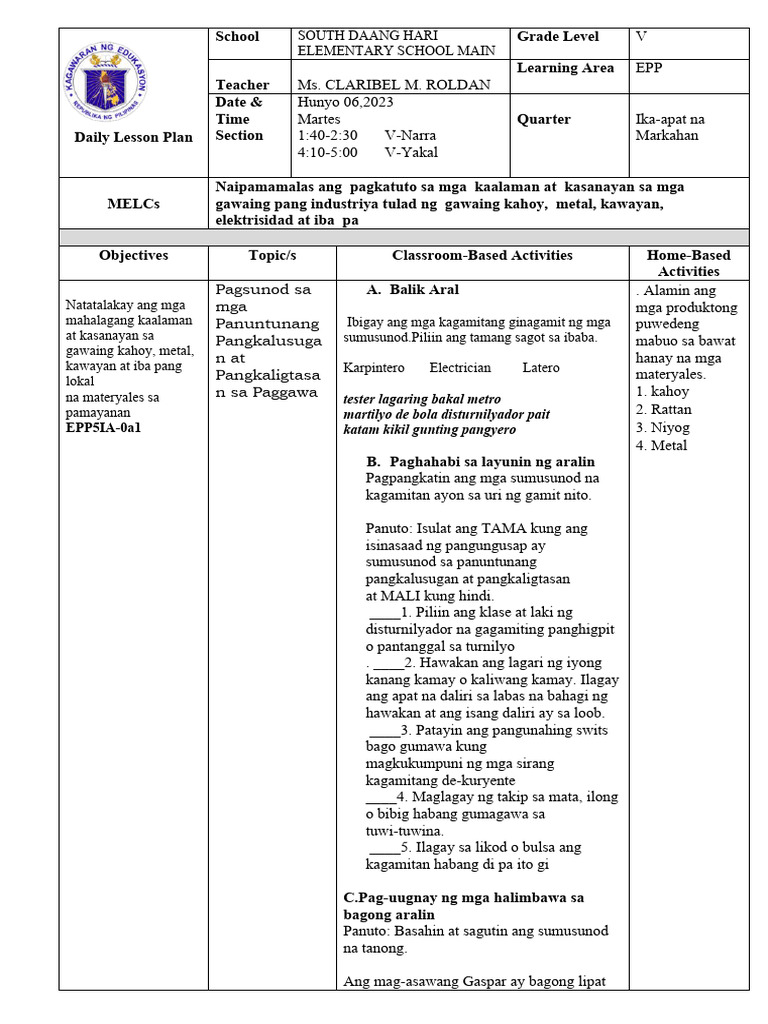 Ia - Epp-Q4-Week 3-D4 | PDF