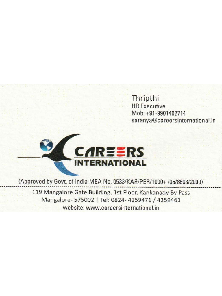 Business Card - Thripthi | PDF