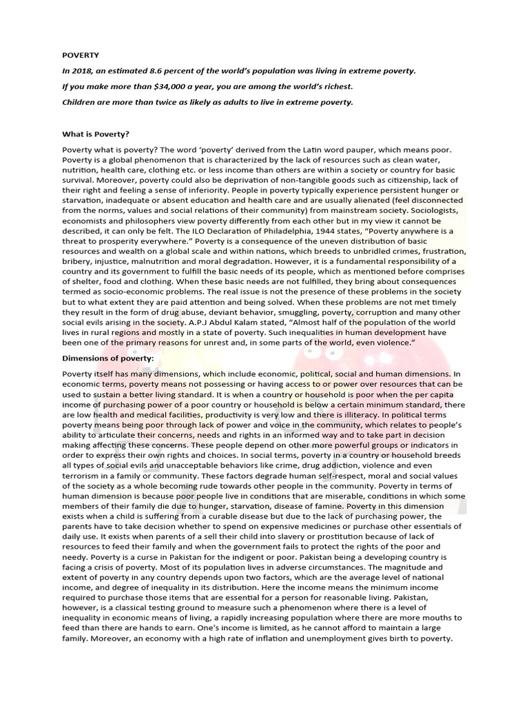 Poverty Final Draft | PDF | Poverty | Poverty & Homelessness