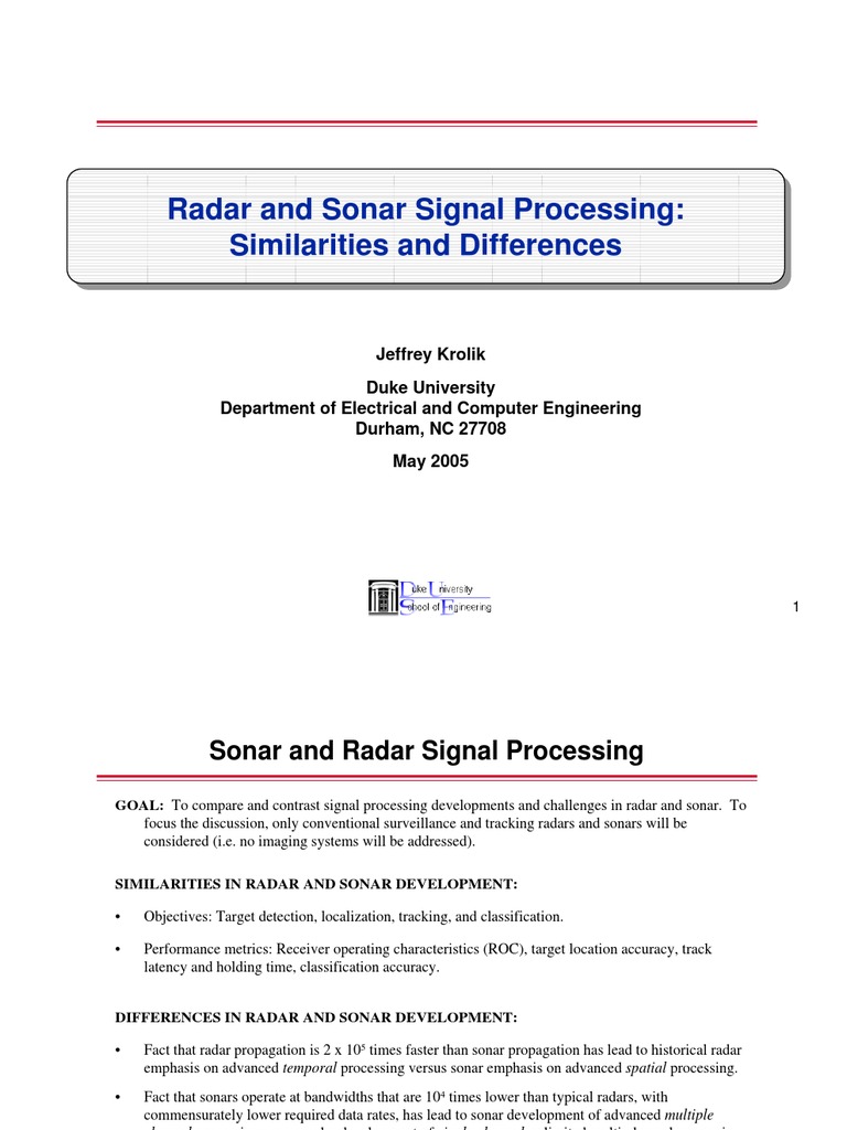Comparing and Contrasting Signal Processing Developments and Challenges ...