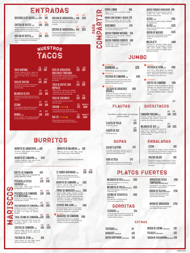 Menu Santana Qr. | PDF | Taco | Mariscos