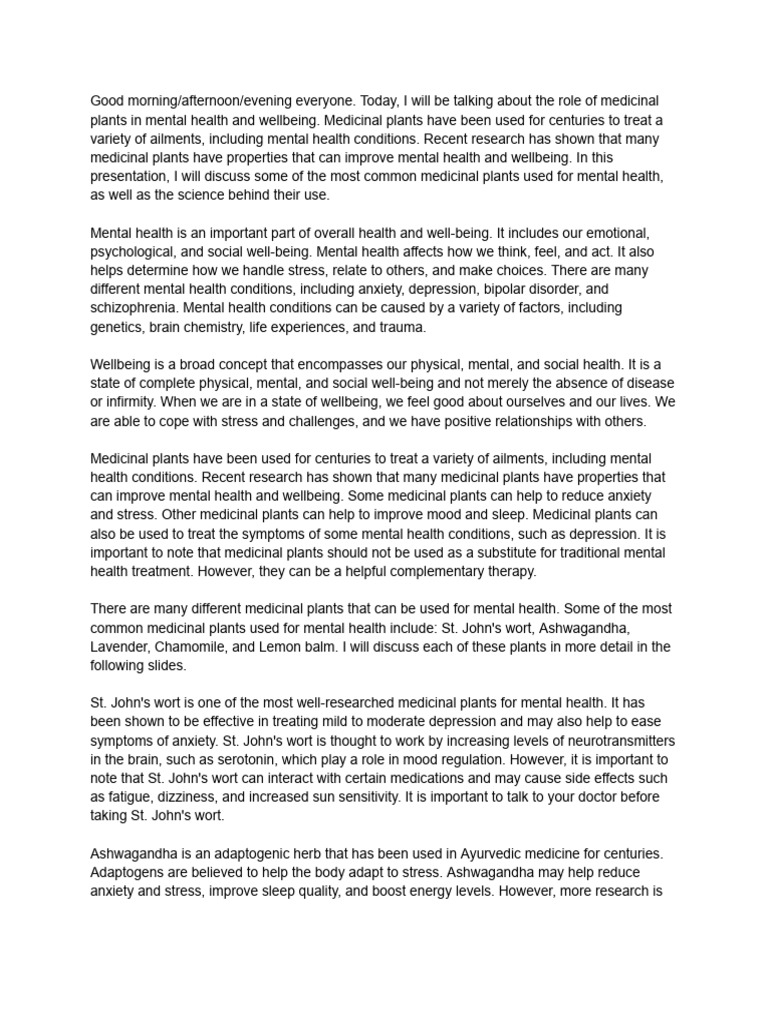 Script.101 | PDF | Mental Health | Mental Disorder