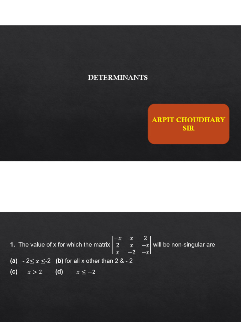 Determinants DPP Solutions _19979701 | PDF | Determinant | Equations
