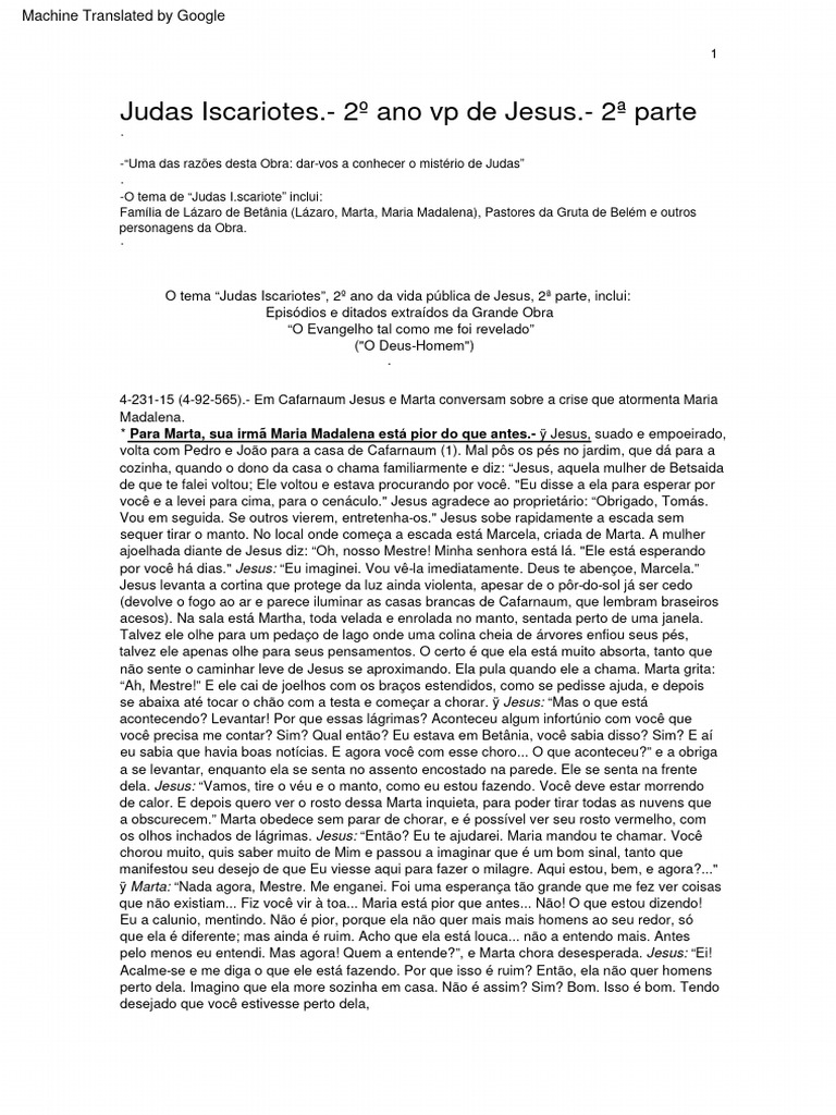 Blog. 6. Judas Isc. 2o Ano V.P. de Jesus. 2a Parte 1 | PDF | Jesus | Amor