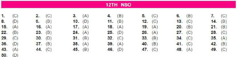 NSO Class 2 Answer Key 2009 | PDF