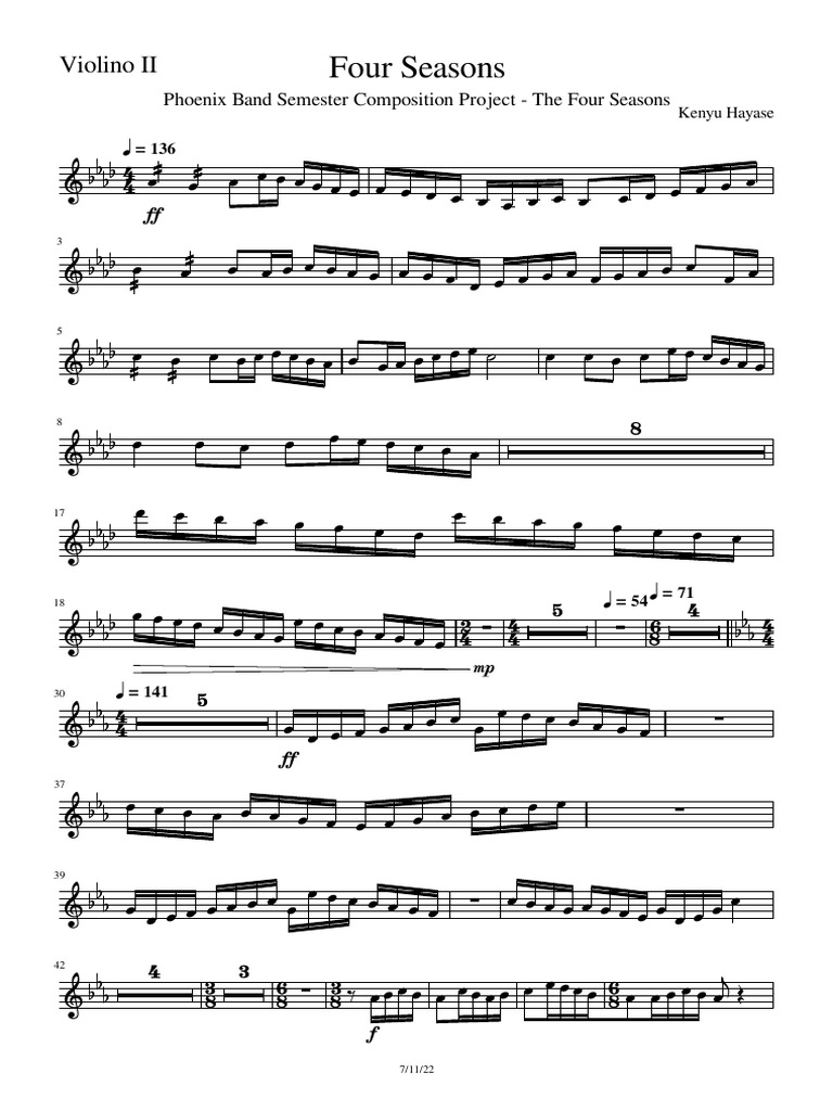 Kenyu Hayase Four Seasons Score | PDF