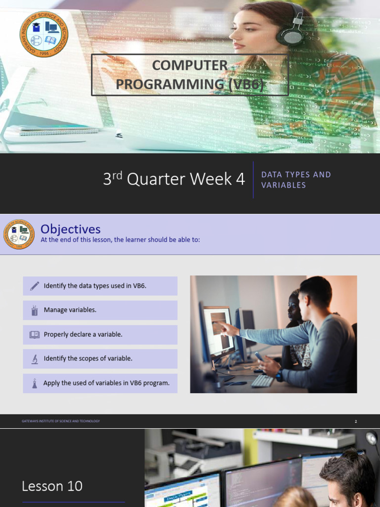 Week_4_DataTypesAndVariables | PDF | Data Type | Variable (Computer ... Week_4_DataTypesAndVariables | PDF | Data Type | Variable (Computer ...