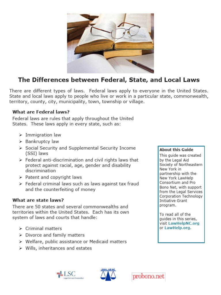 Differences Between Federal State Local Laws | PDF | Federal Government ...